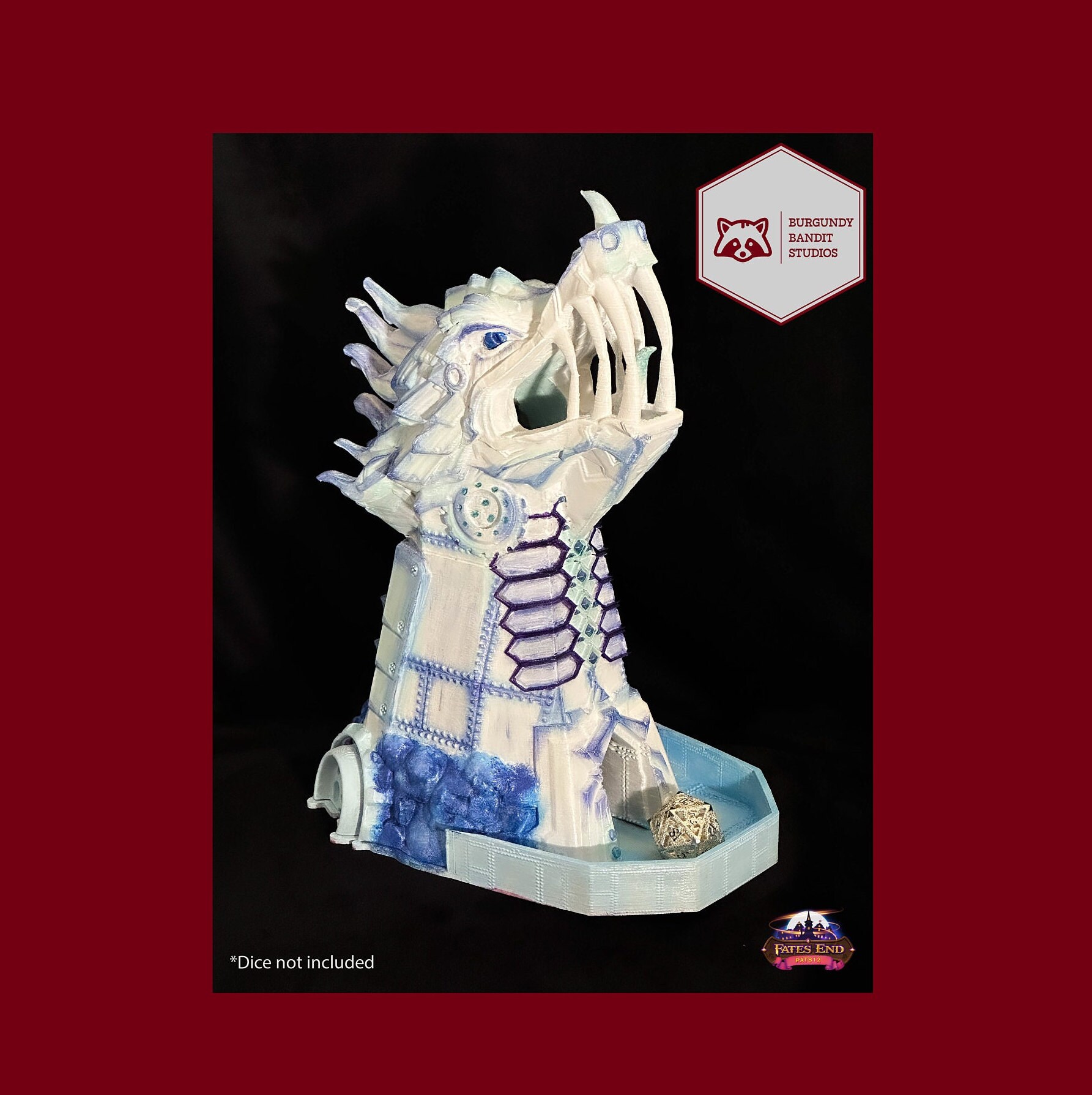 Frost Clockwork Dragon Head- Painted Dnd Dice Tower - Etsy