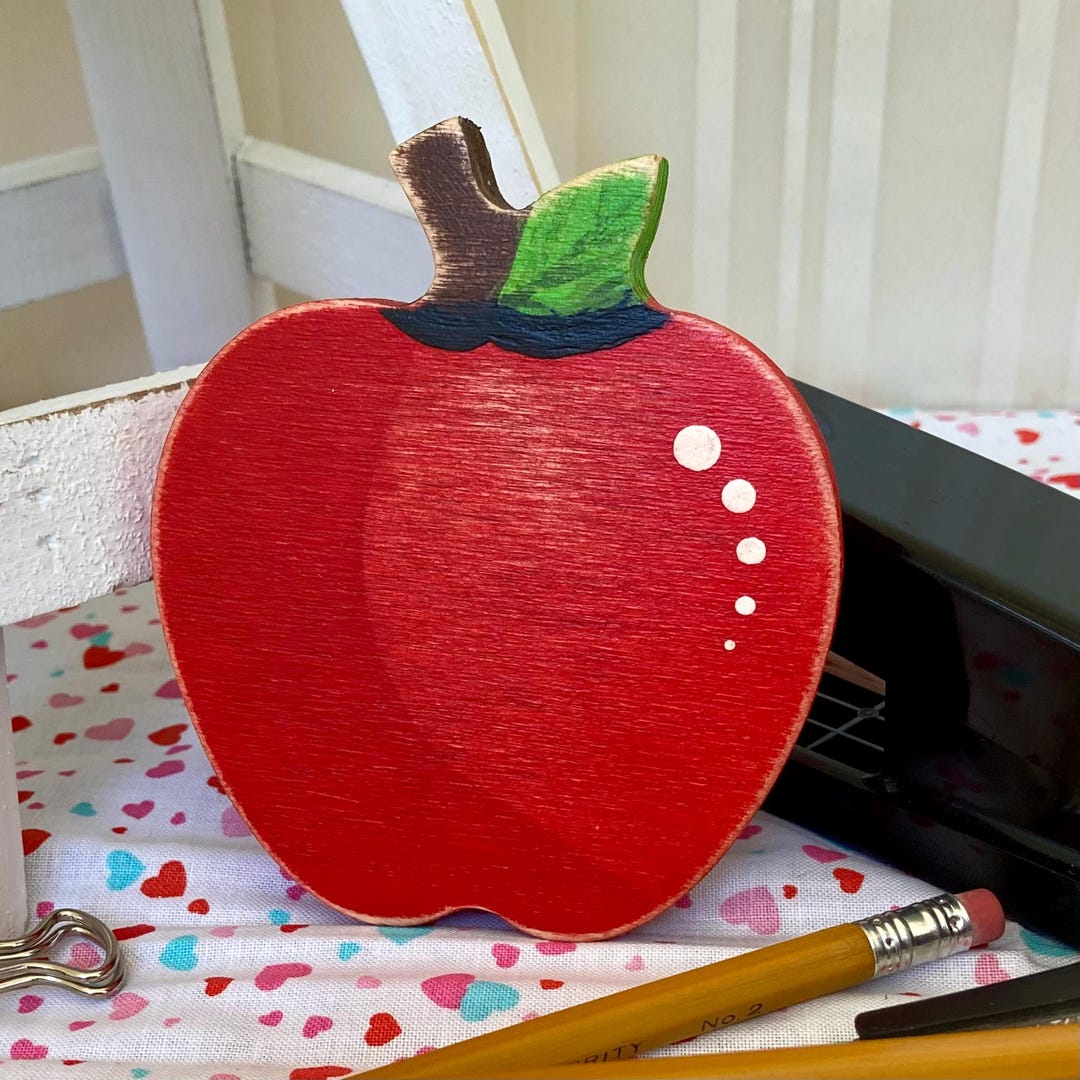 Wood Apple Tiered Tray and Shelf Decor / Fruit Kitchen Accent / Back to ...