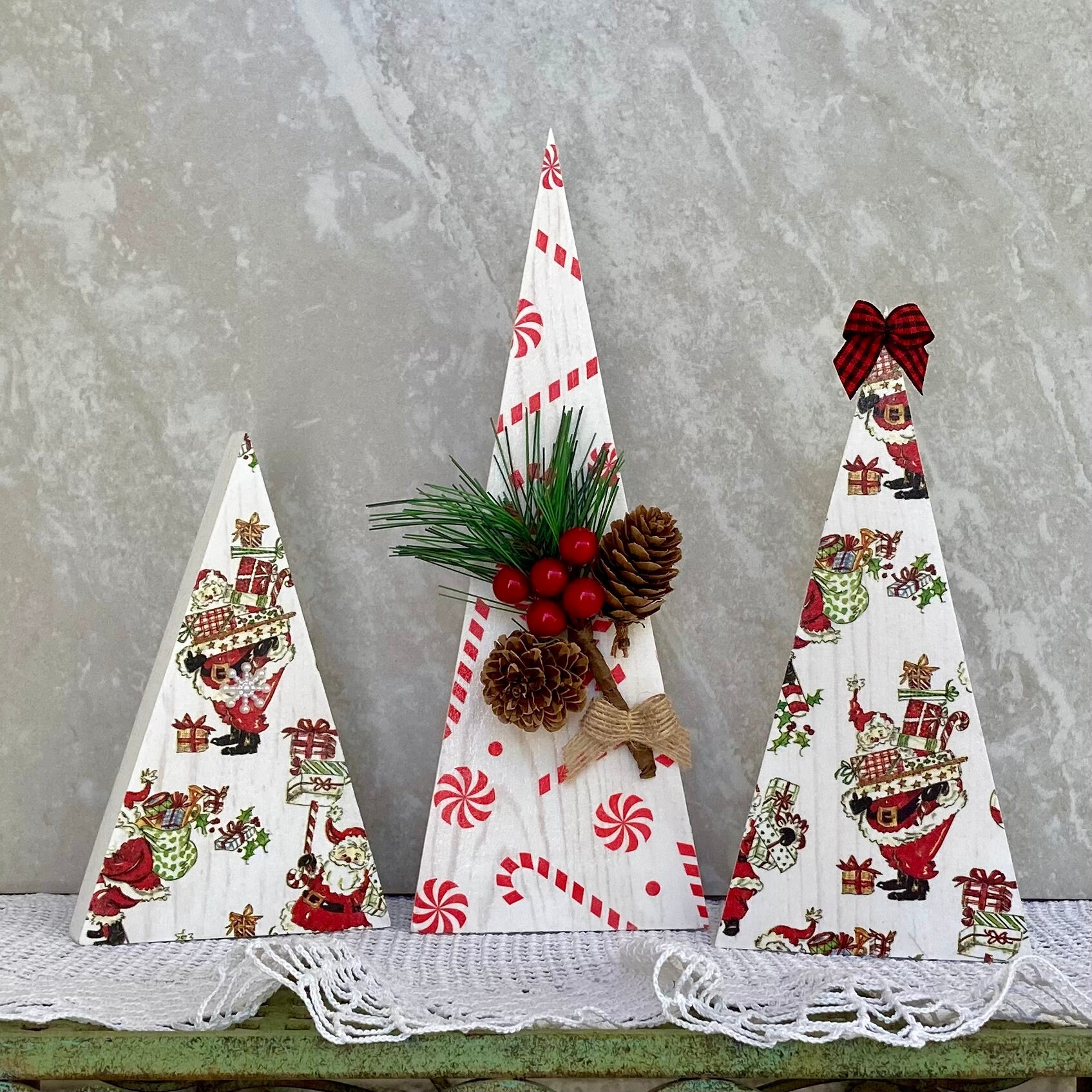 Triangle Christmas Trees / Wood Trees / Holiday Home and Shelf Decor ...