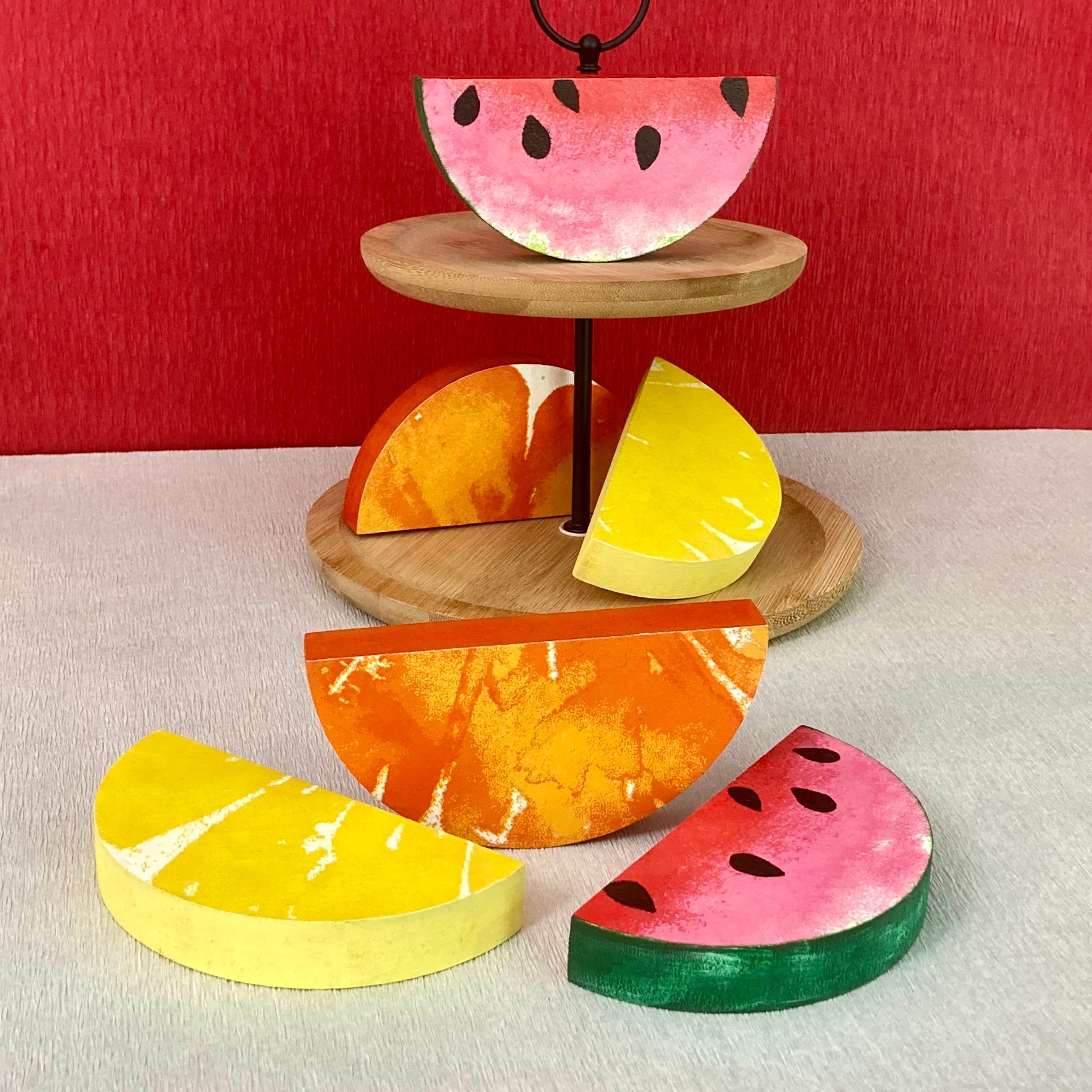 Summer Fruit Set / Citrus and Watermelon Tiered Tray / Fruit Kitchen ...