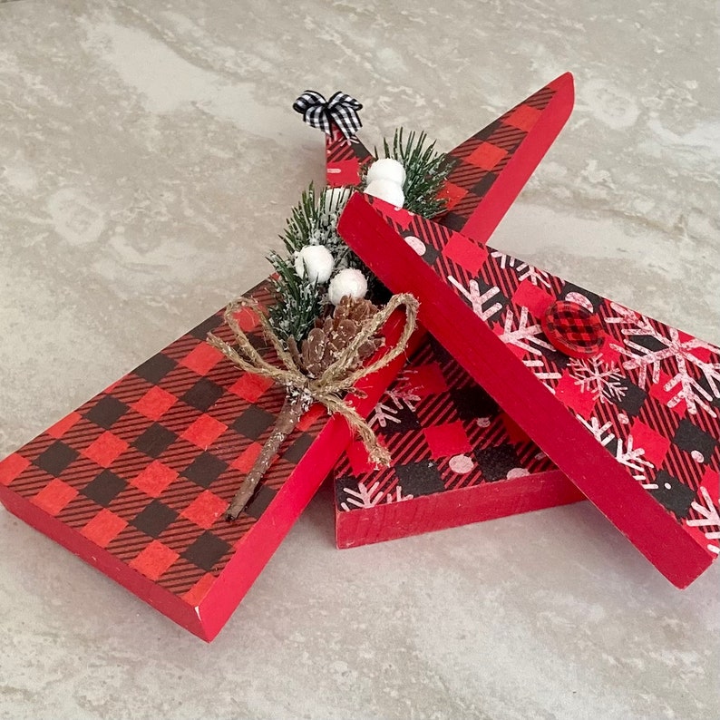 Triangle Christmas Trees / Wood Trees / Holiday Home and Shelf Decor ...