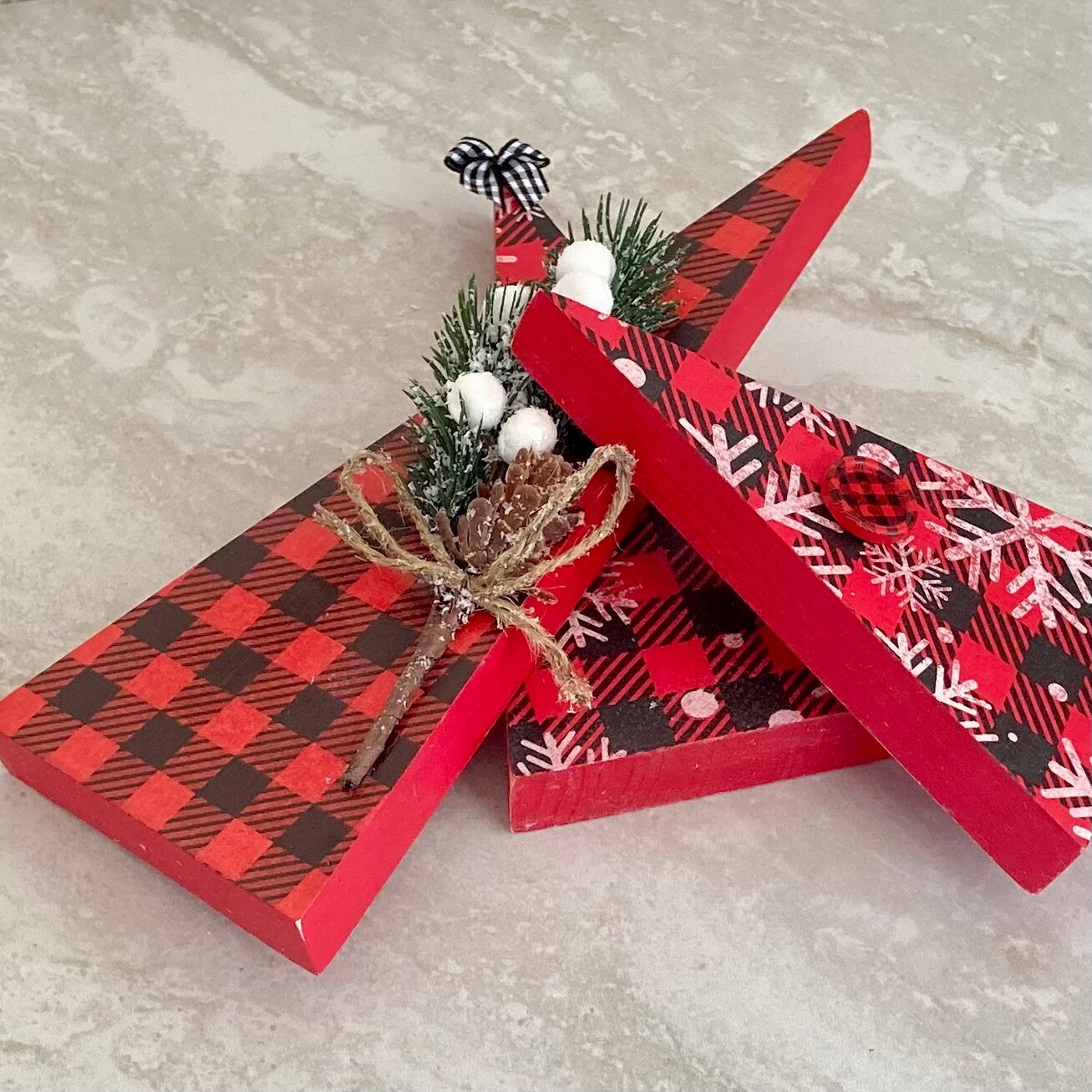 Triangle Christmas Trees / Wood Trees / Holiday Home and Shelf Decor ...