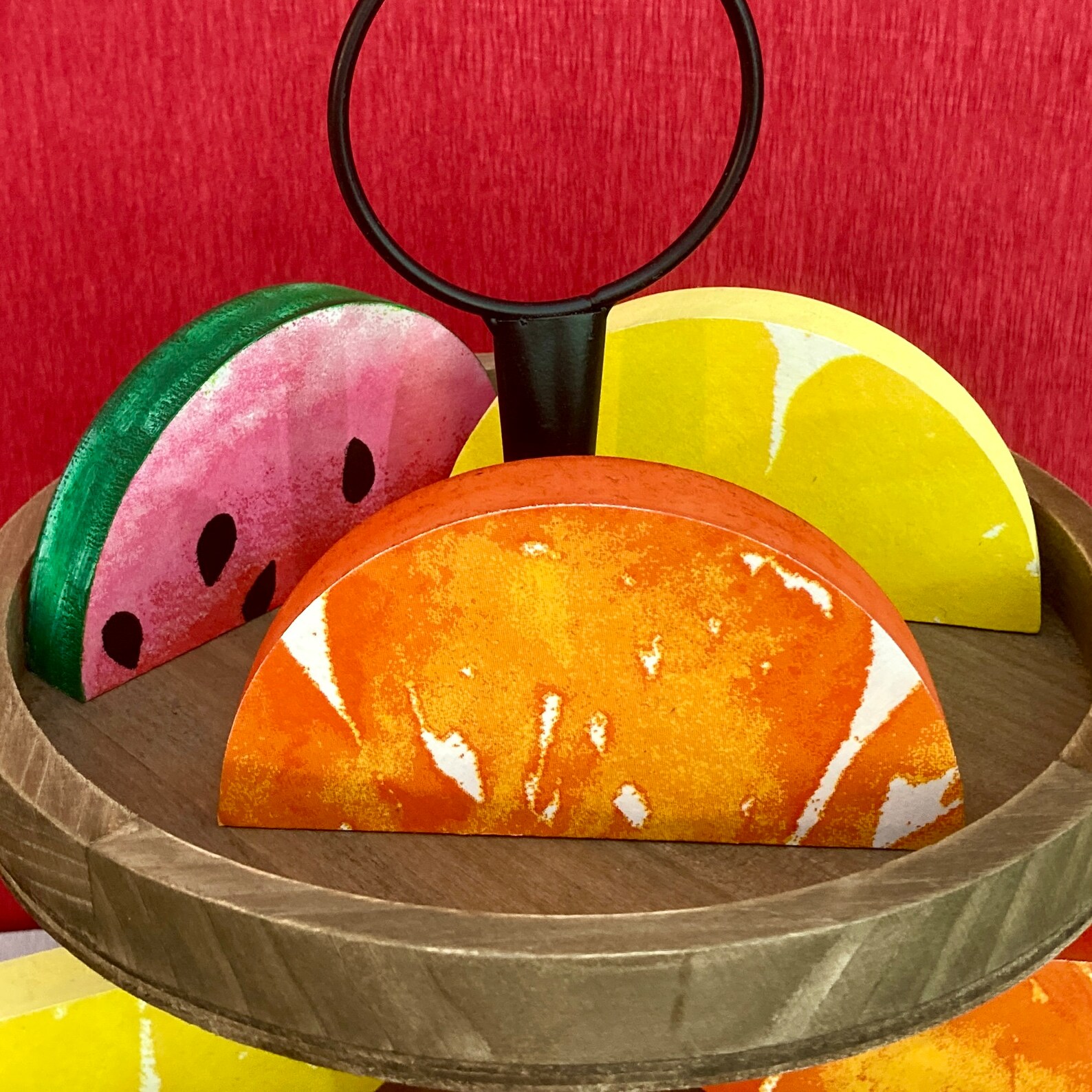 Summer Fruit Set / Citrus and Watermelon Tiered Tray / Fruit Kitchen ...