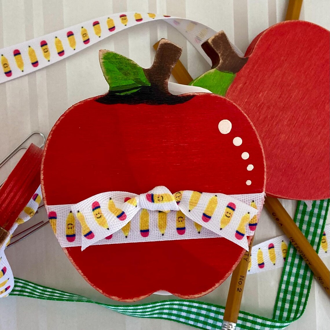 Wood Apple Tiered Tray and Shelf Decor / Fruit Kitchen Accent / Back to ...