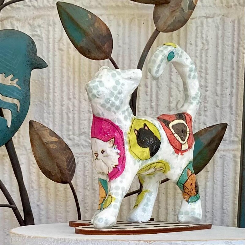 Paper Mache Cat - Etsy