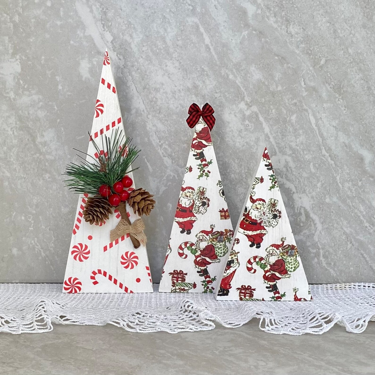 Triangle Christmas Trees / Wood Trees / Holiday Home and Shelf Decor ...