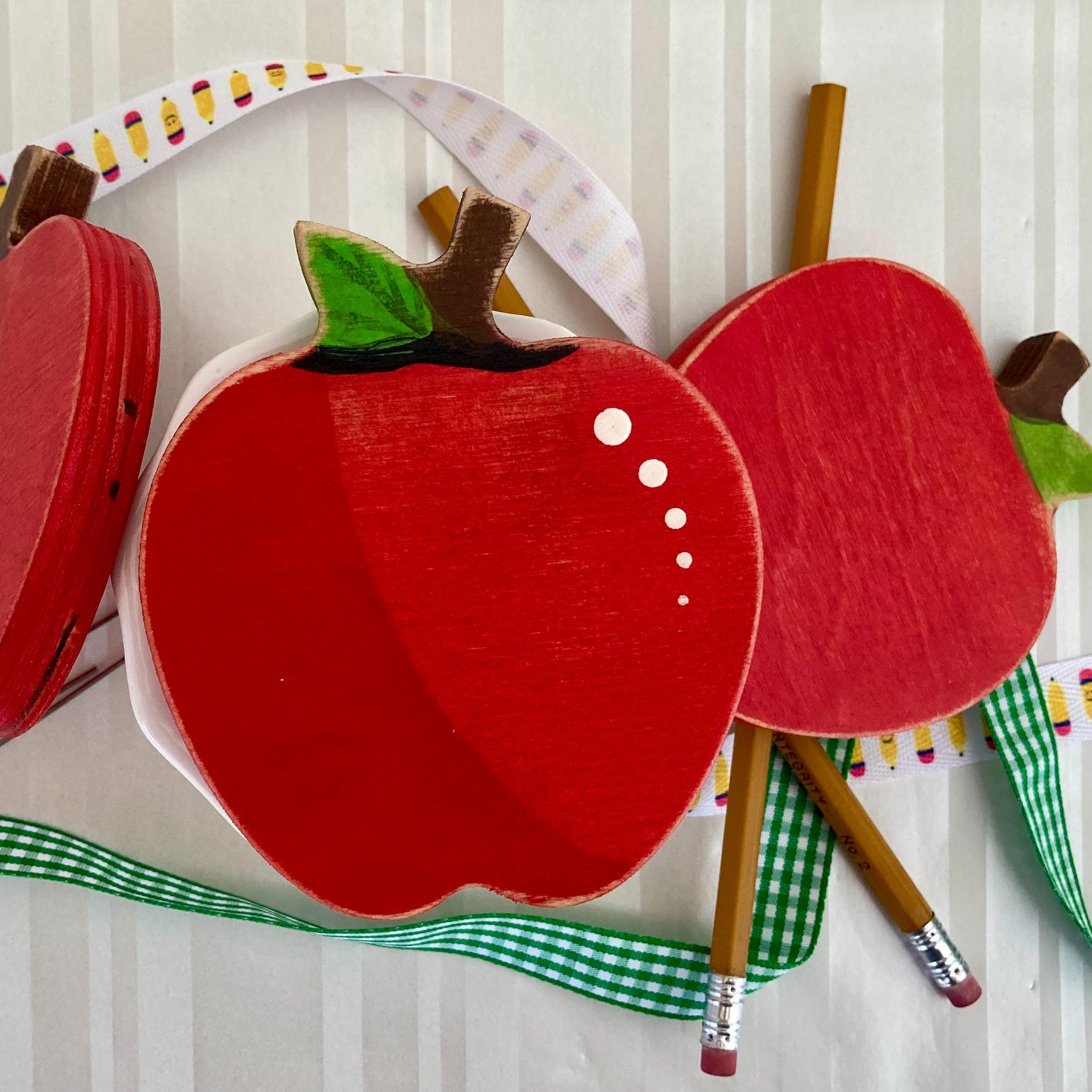 Wood Apple Tiered Tray and Shelf Decor / Fruit Kitchen Accent / Back to ...