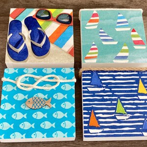 Beach-themed Shelf Sign / Nautical Tiered Tray / Summer Home Decor ...