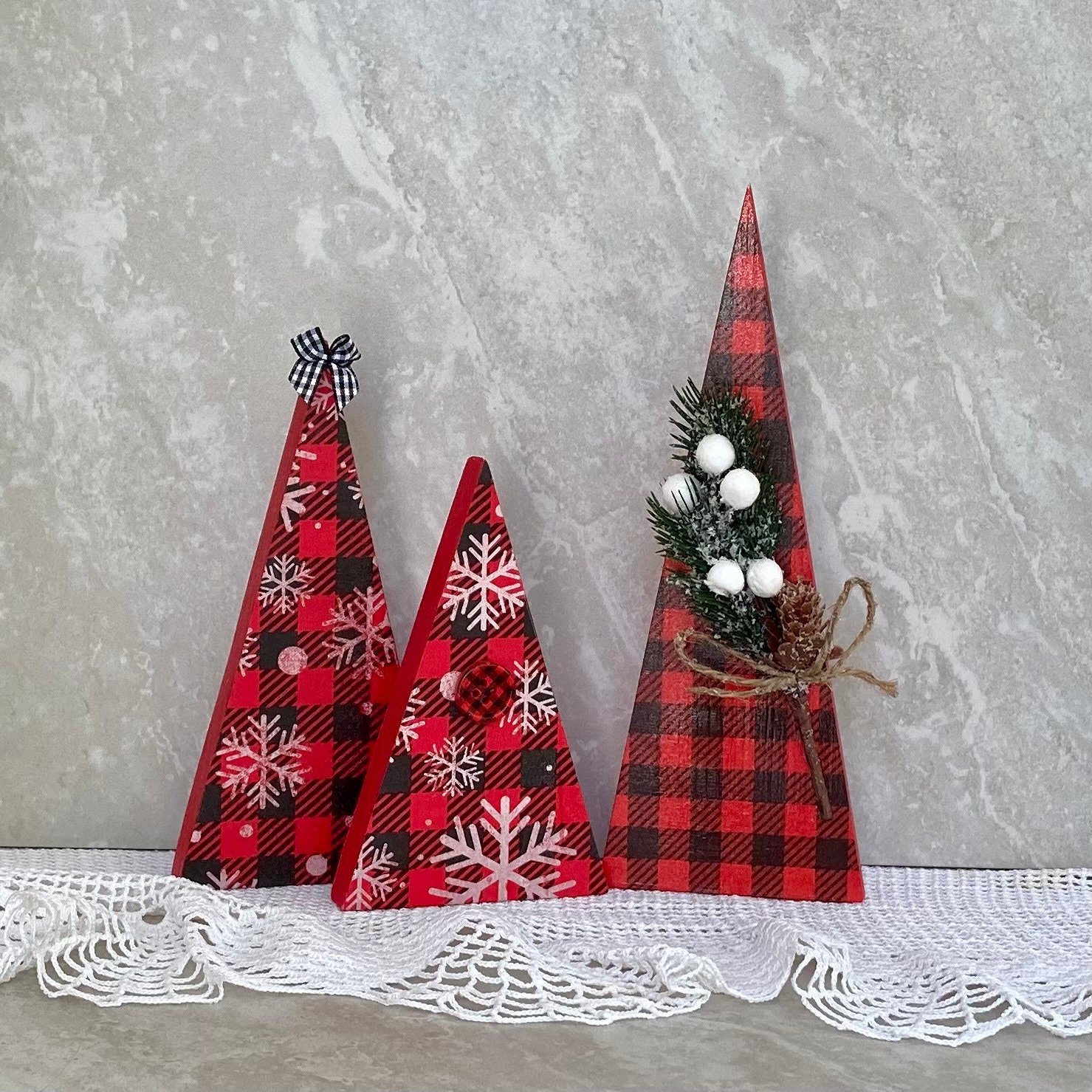 Triangle Christmas Trees / Wood Trees / Holiday Home and Shelf Decor ...