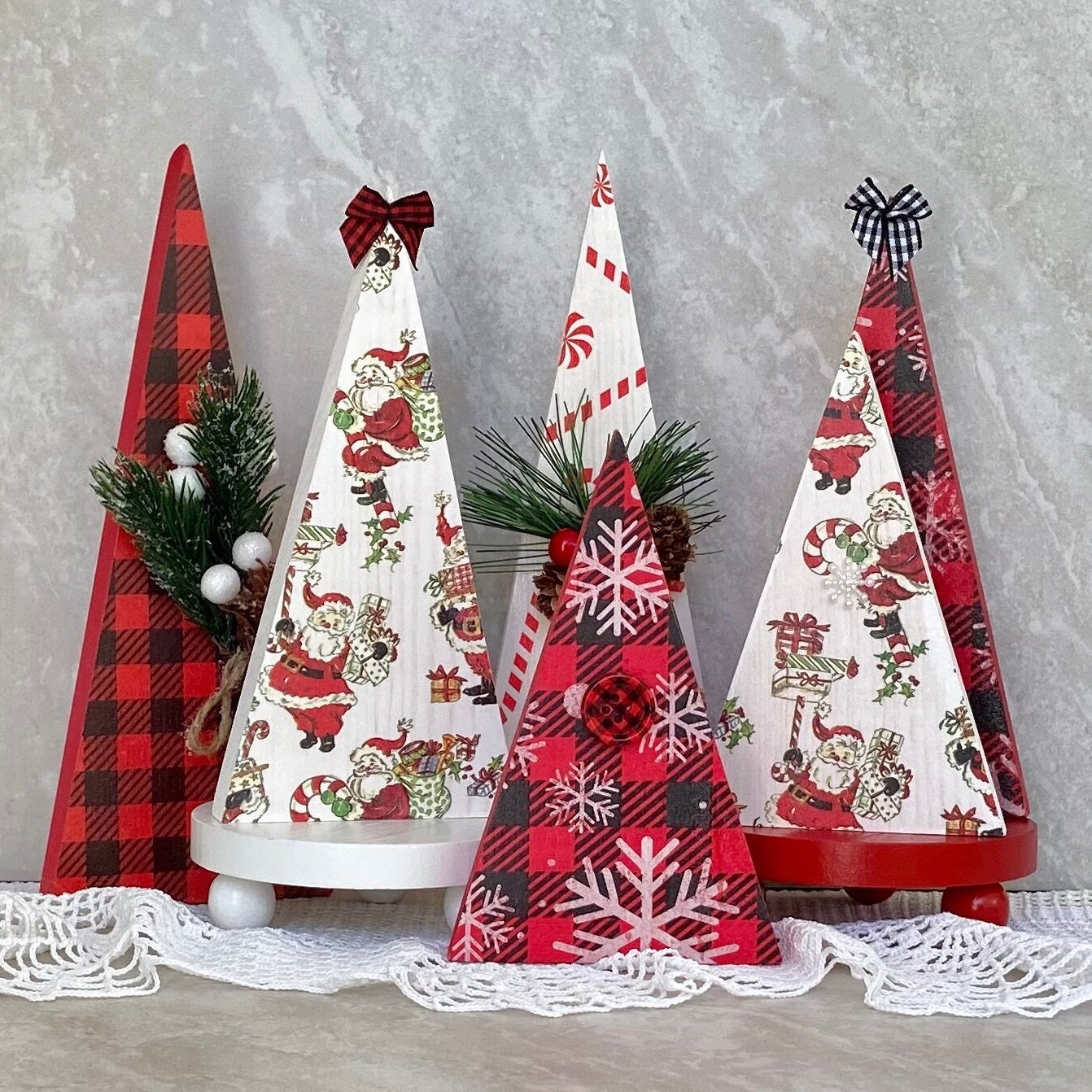 Triangle Christmas Trees / Wood Trees / Holiday Home and Shelf Decor ...