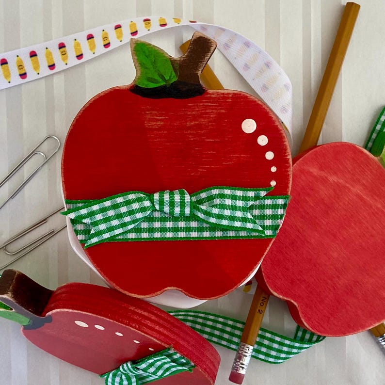 Wood Apple Tiered Tray and Shelf Decor / Fruit Kitchen Accent / Back to ...