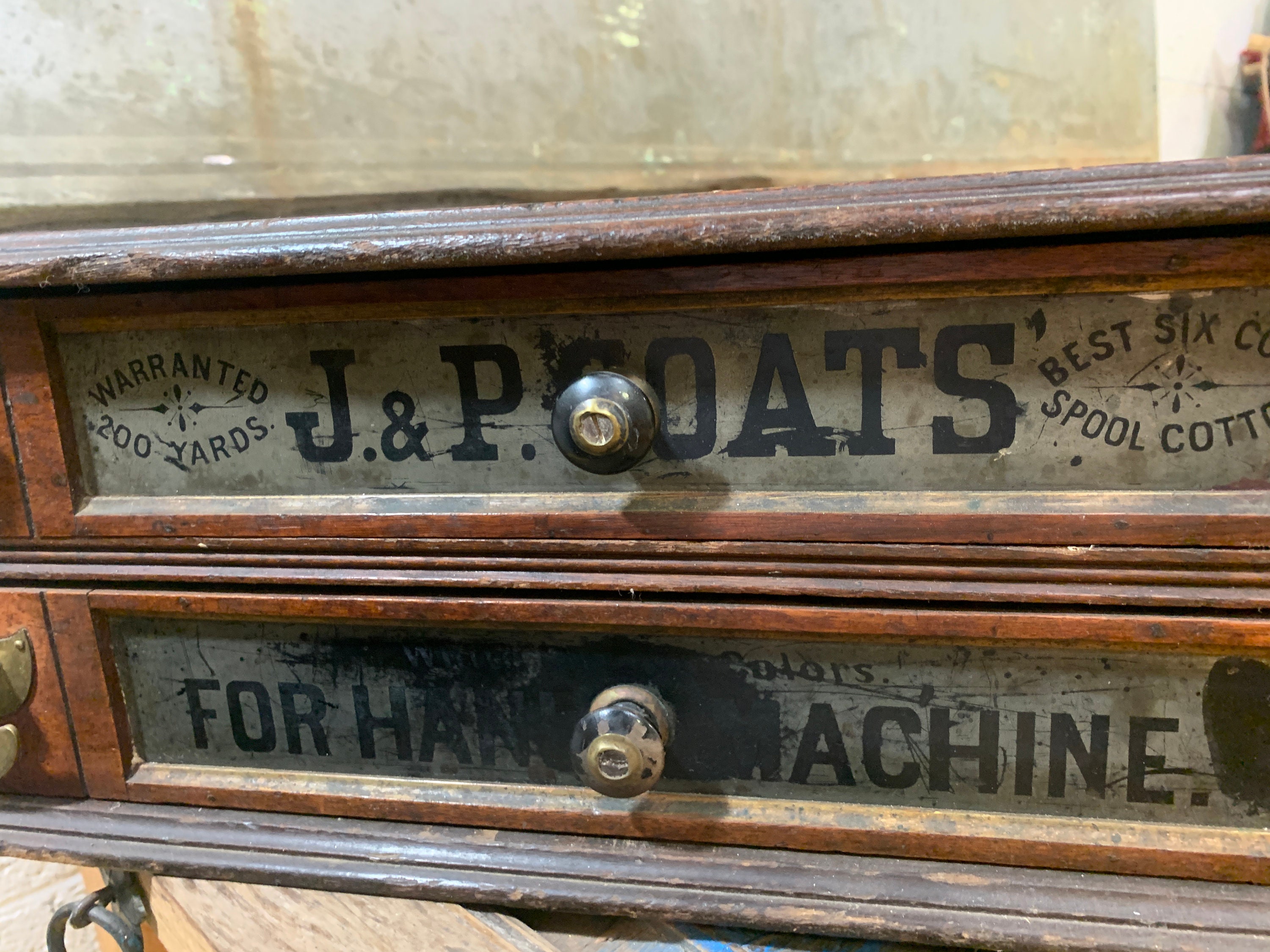 Antique J&P Coats Spool Cotton 2 Drawer Cabinet - Etsy