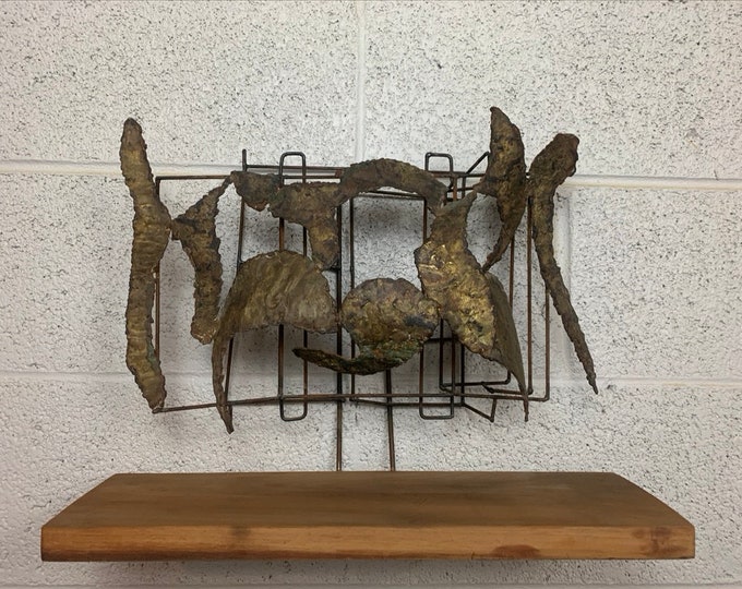 Signed C. Jere Metal Sculpture, Mid Century, 1966, Floral, Copper ...