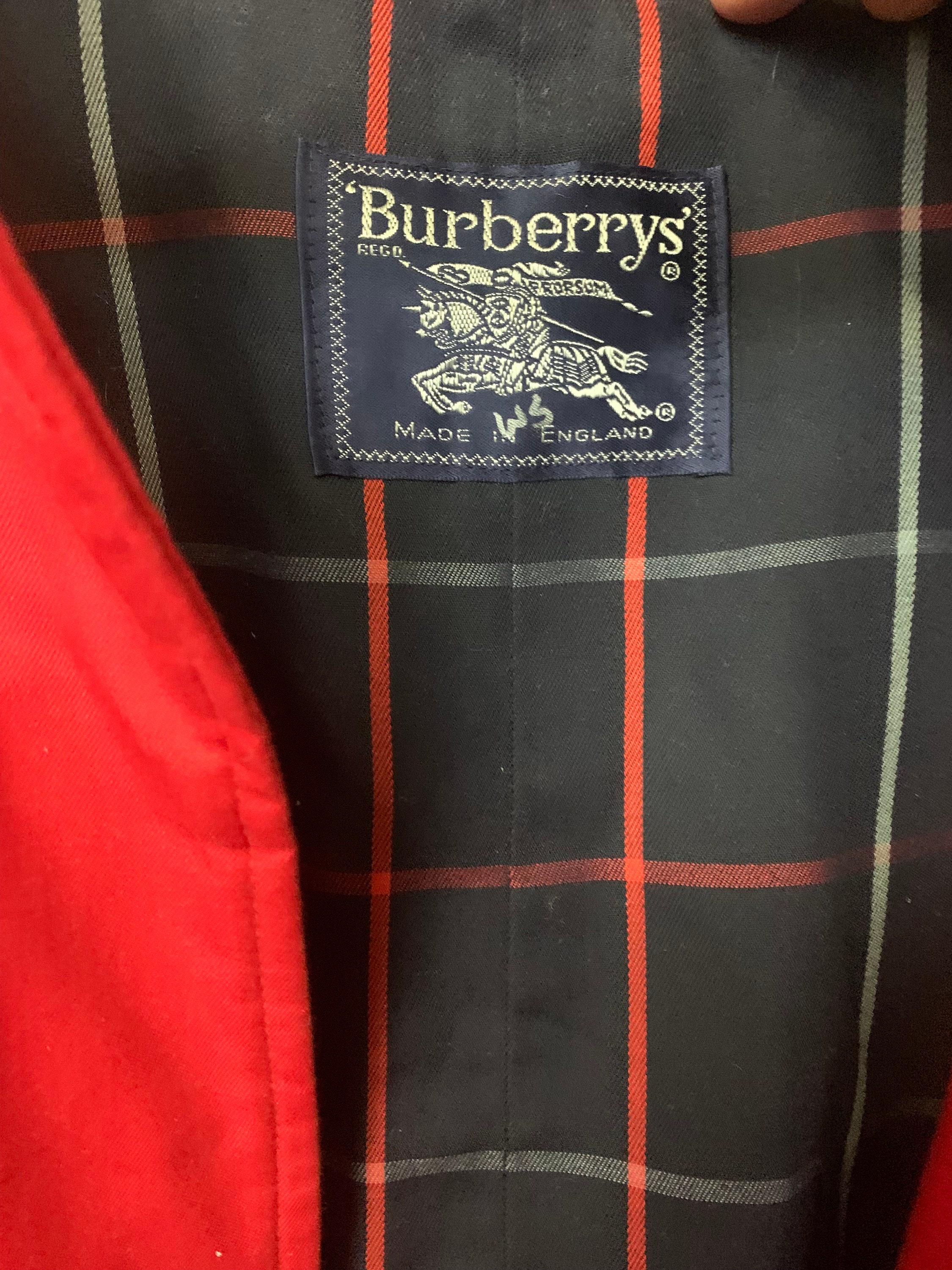 Vintage Red Burberry Trench Coat - Etsy