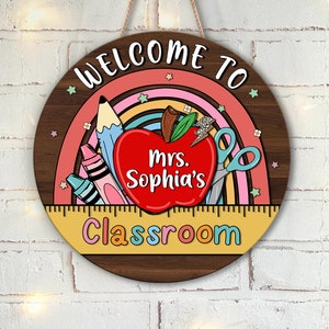 Teacher Welcome Sign, Back to School Gift, First Day of School Door ...