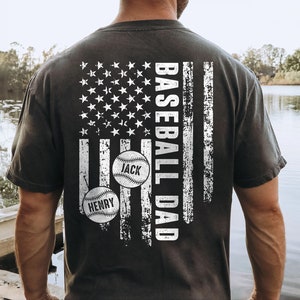 Baseball Dad Shirt, Custom Baseball Dad Shirt With Kids Name, Dad Gifts ...