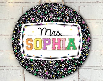 Personalized Confetti Teacher Door Hanger - Etsy
