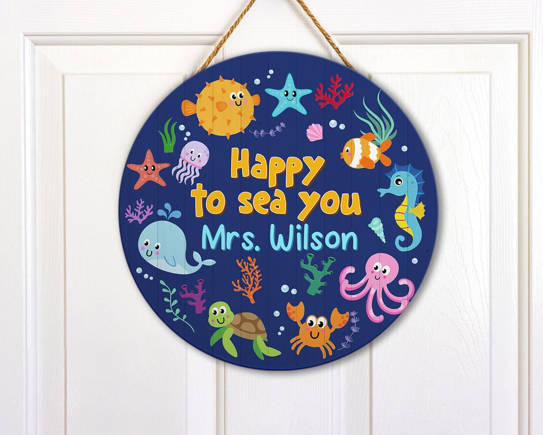 Classroom Welcome Sign, Sea Ocean Themed Classroom Decor, Teacher Door ...