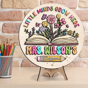 Custom Teacher Door Hanger: Floral Classroom Welcome Sign - Etsy