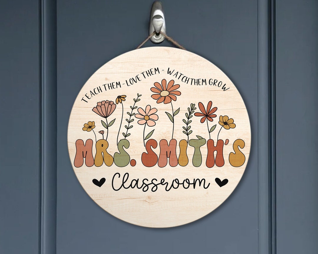 Custom Teacher Door Sign, Teacher Door Hanger, Back to School Gift ...