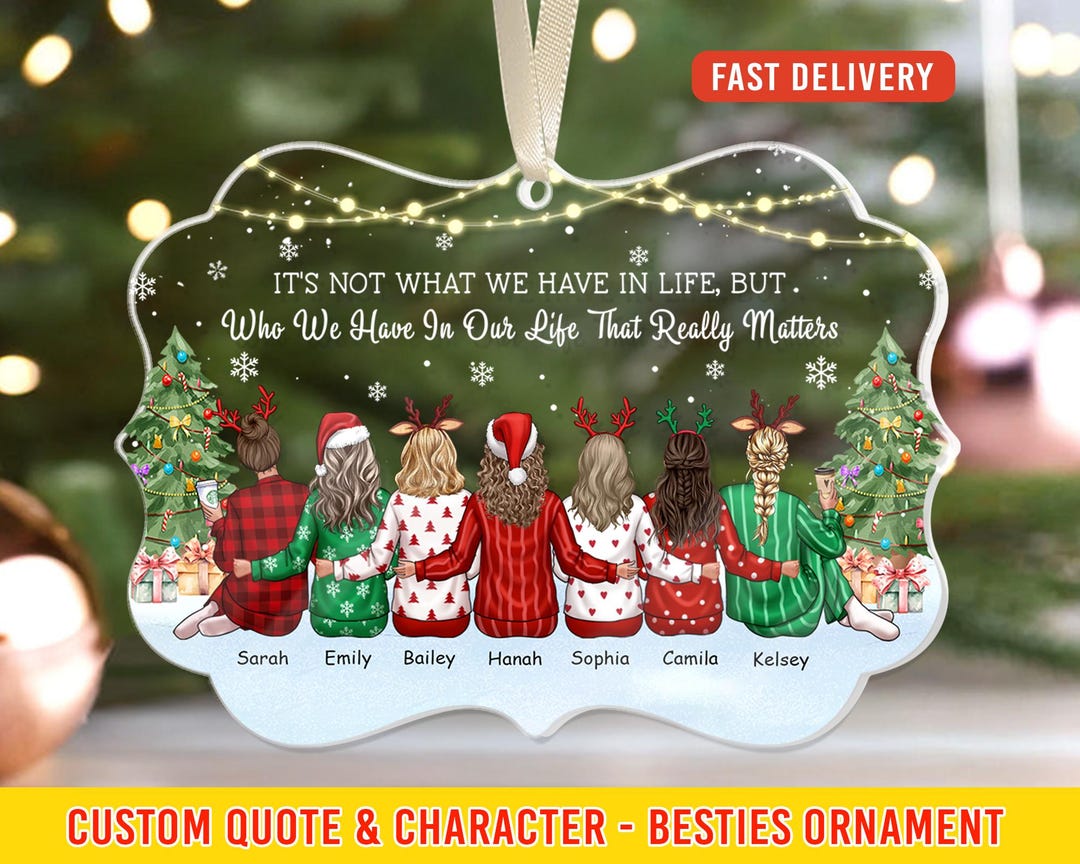Custom Best Friends Acrylic Ornament, Soul Sisters, Friendship Gift - Etsy