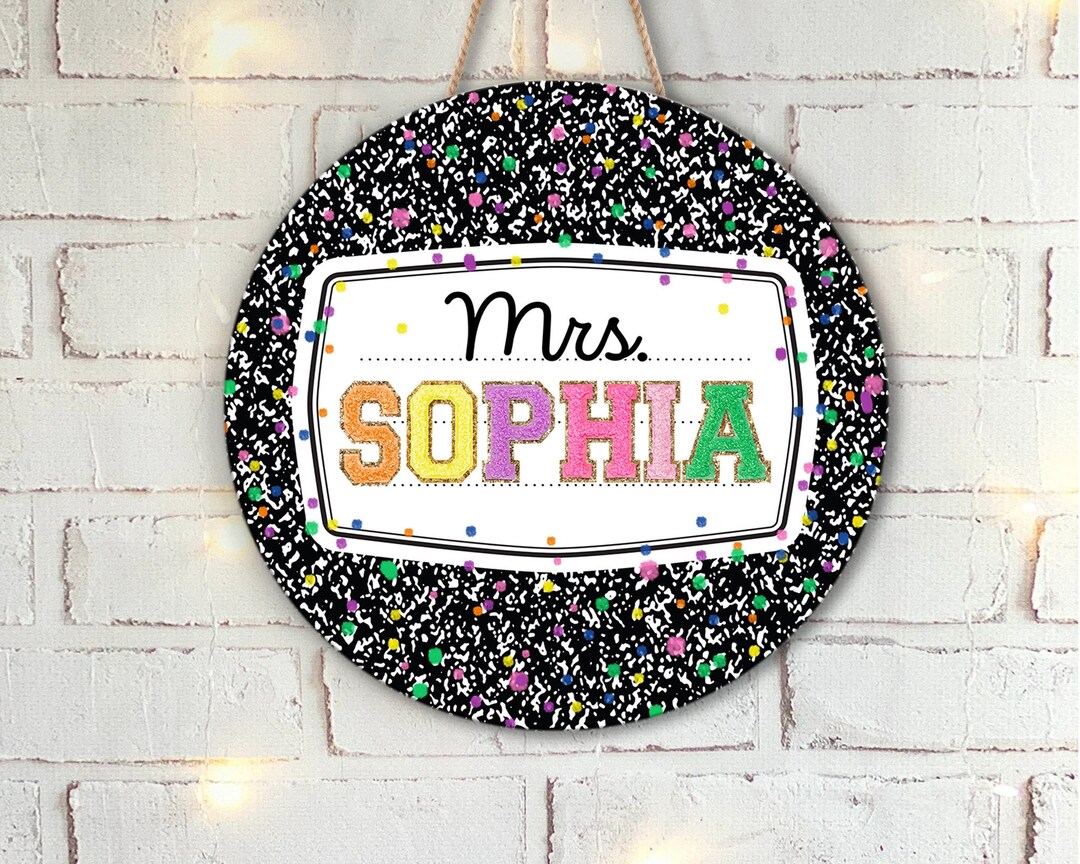 Personalized Teacher Door Sign: Composition Notebook Classroom Decor - Etsy