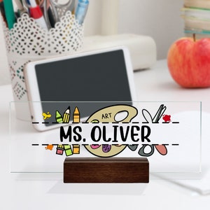 Personalized Teacher Name Plate, Custom School Subjects Desk Sign for ...