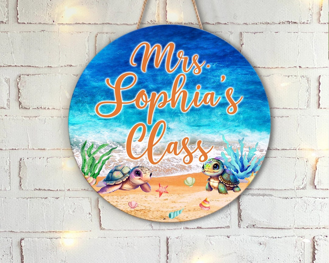 Teacher Door Sign, Classroom Door Hanger, Ocean Sea Themed Door Sign ...