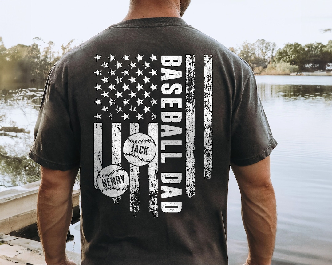 Baseball Dad Shirt, Custom Baseball Dad Shirt With Kids Name, Dad Gifts ...