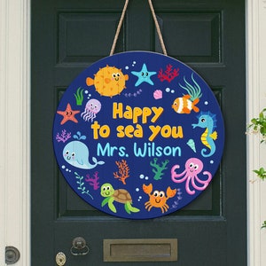 Classroom Welcome Sign, Sea Ocean Themed Classroom Decor, Teacher Door ...