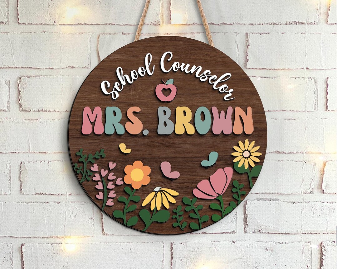 Custom School Counselor 3D Door Sign, School Counselor Office Decor ...