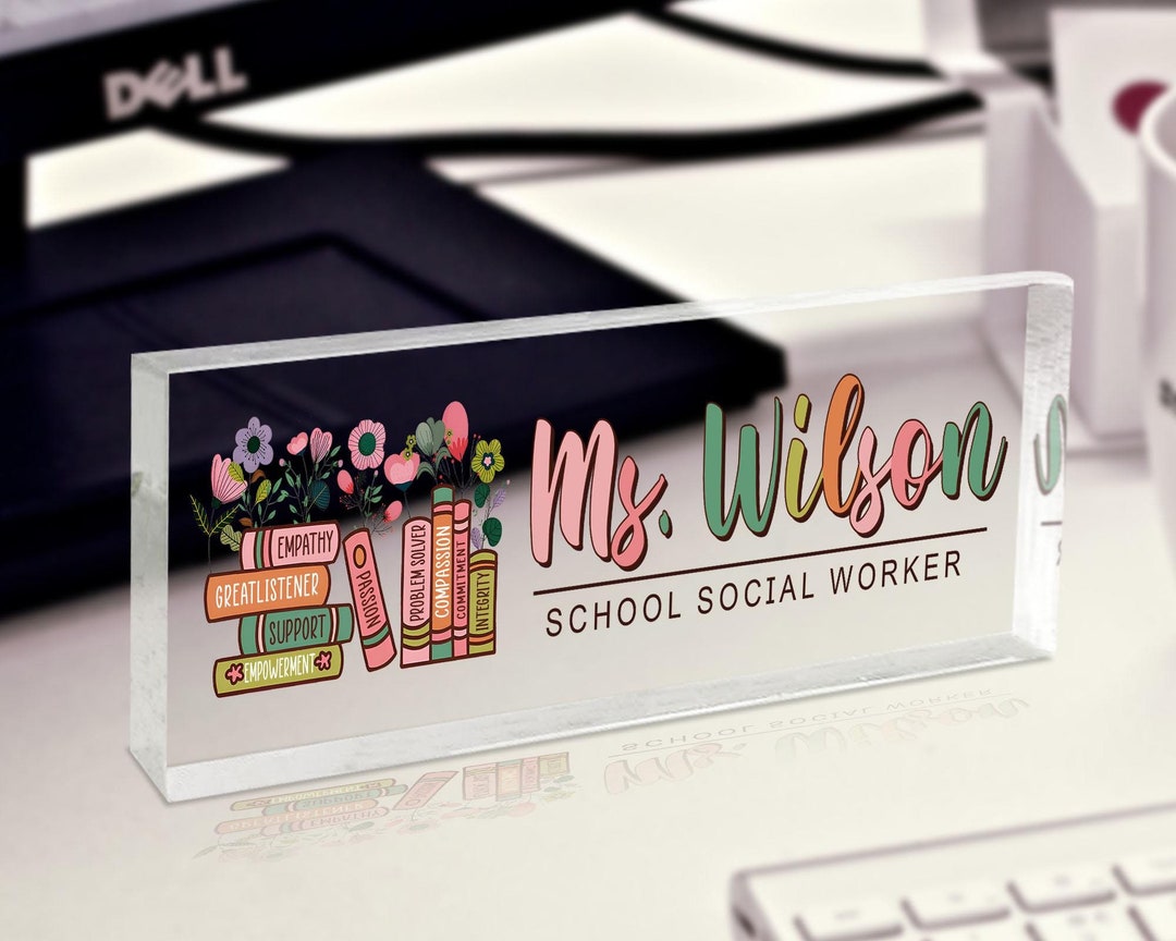 Personalized Social Worker Desk Name, Advocate Support Empower Gift for ...