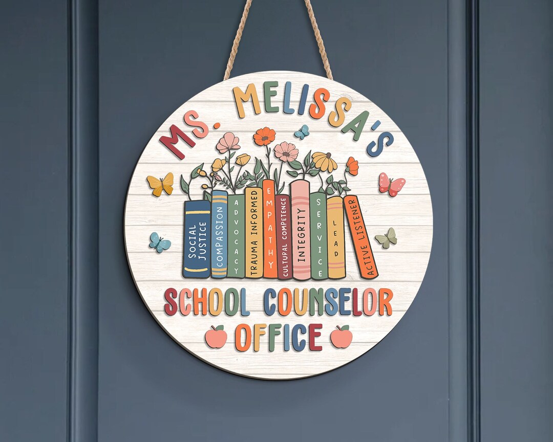 3D School Counselor Office Decor, Custom Name Hanger Sign for ...