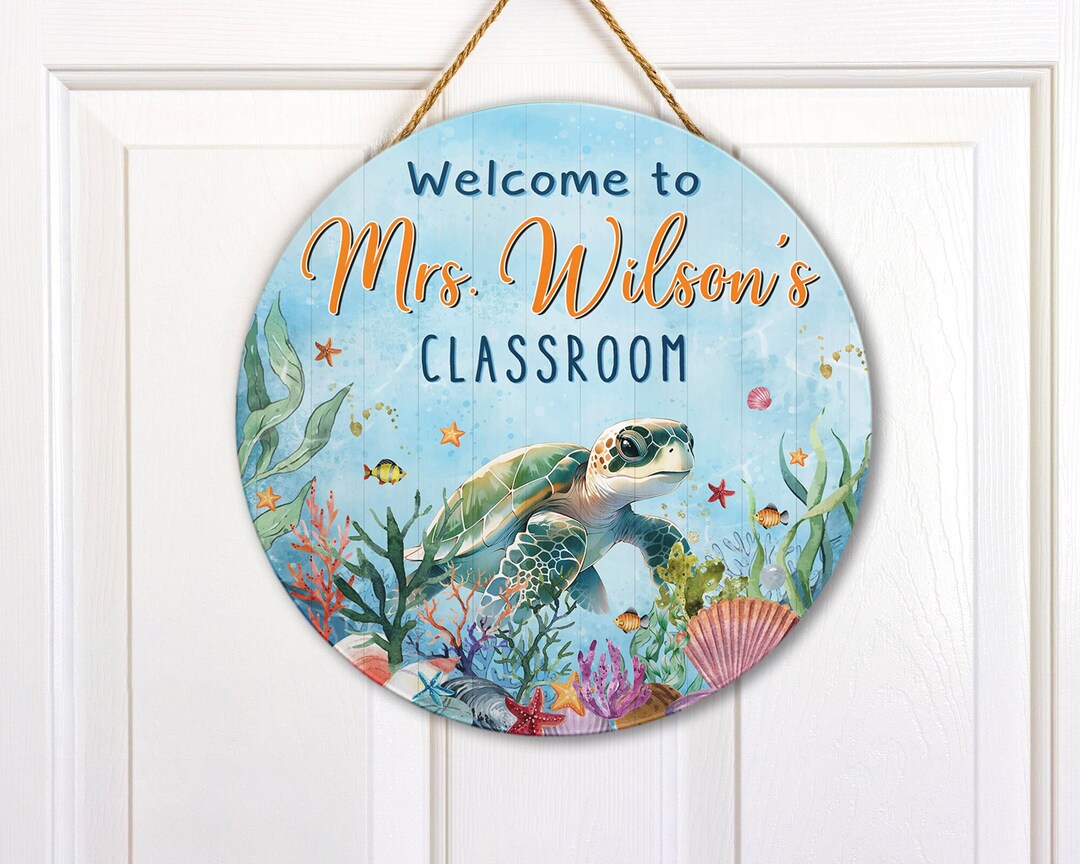 Teacher Gifts, Teacher Door Sign, Ocean Sea Themed Door Sign, Classroom ...