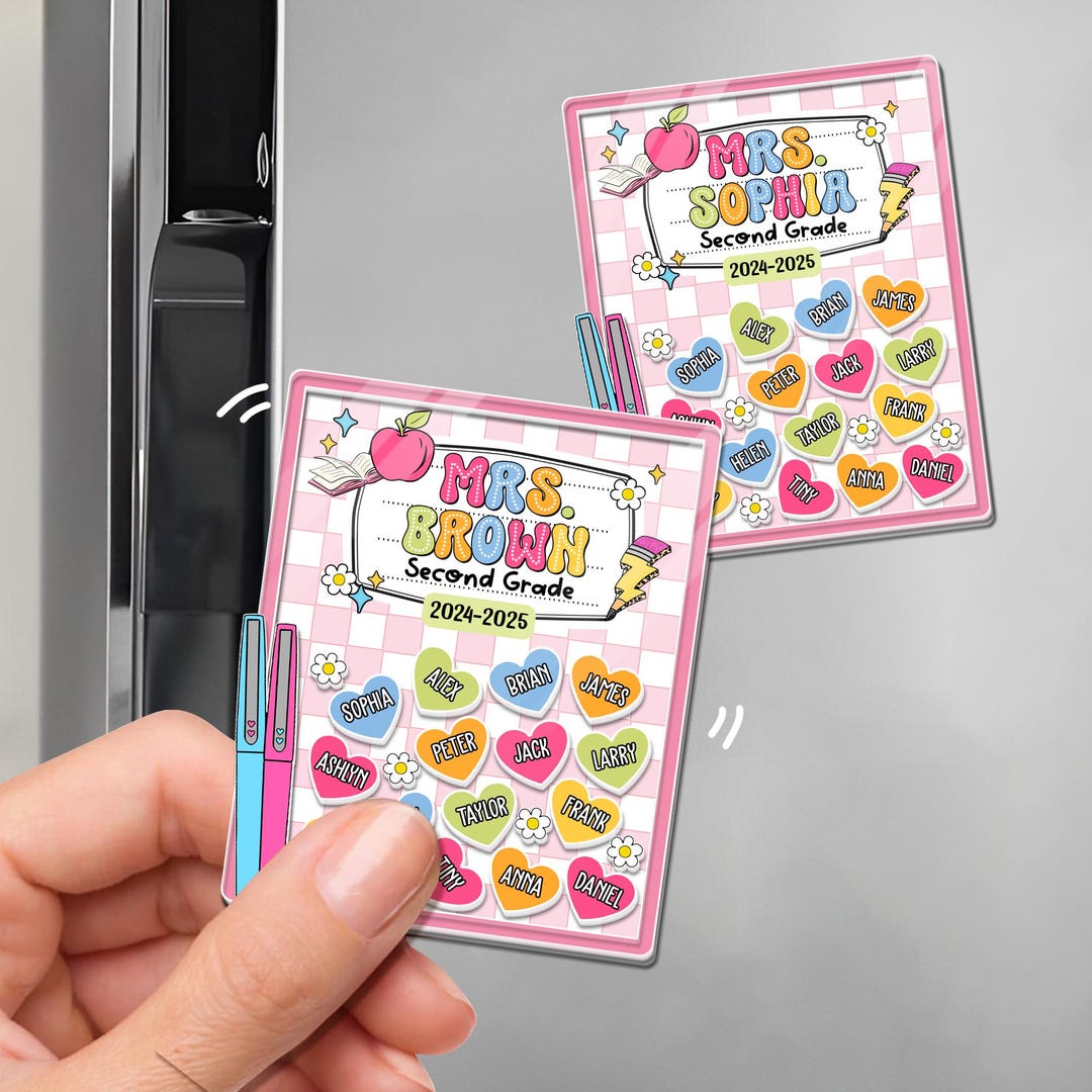 Personalized Teacher Magnet: Custom Student Names, Teacher Appreciation ...