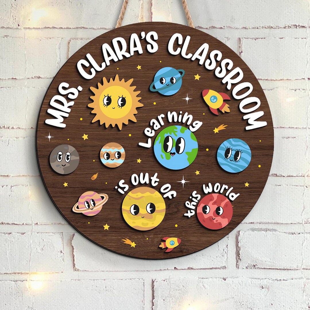 Personalized Solar System Teacher Door Sign: Science Classroom Decor - Etsy