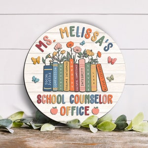 3D School Counselor Office Decor, Custom Name Hanger Sign for ...