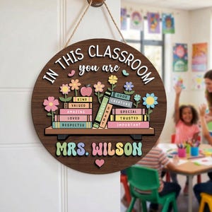 Custom Teacher Door Hanger, Classroom Decor, Back to School Gift - Etsy
