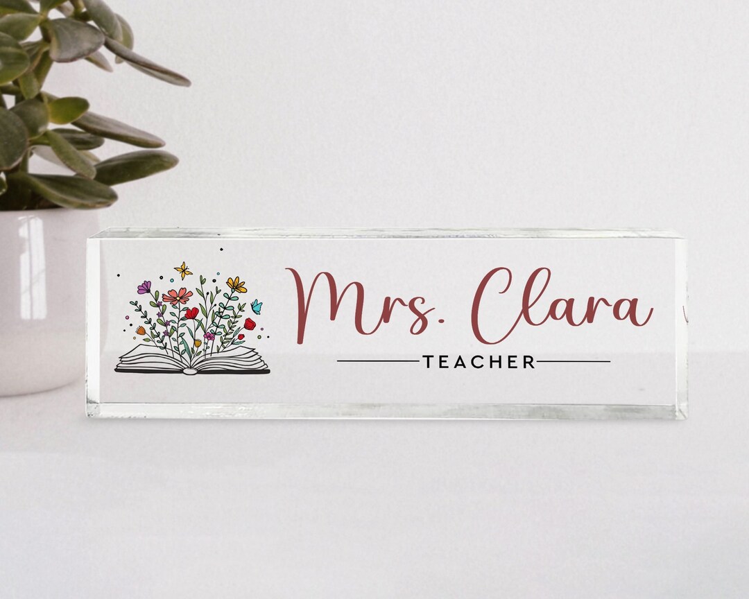Custom Teacher Desk Name Plate, Personalized Desk Name Sign, Teacher ...