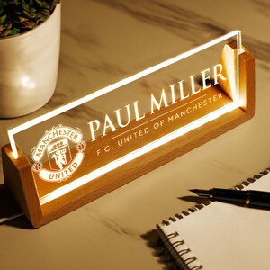 Personalized Light up Office Desk Plaque, Custom Logo Desk Decor ...