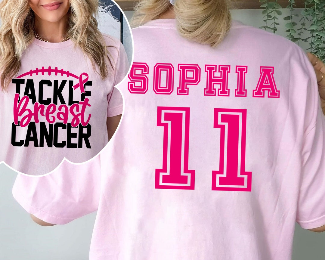 Tackle Breast Cancer Shirt, Personalized Football Cancer Shirt, Gift ...