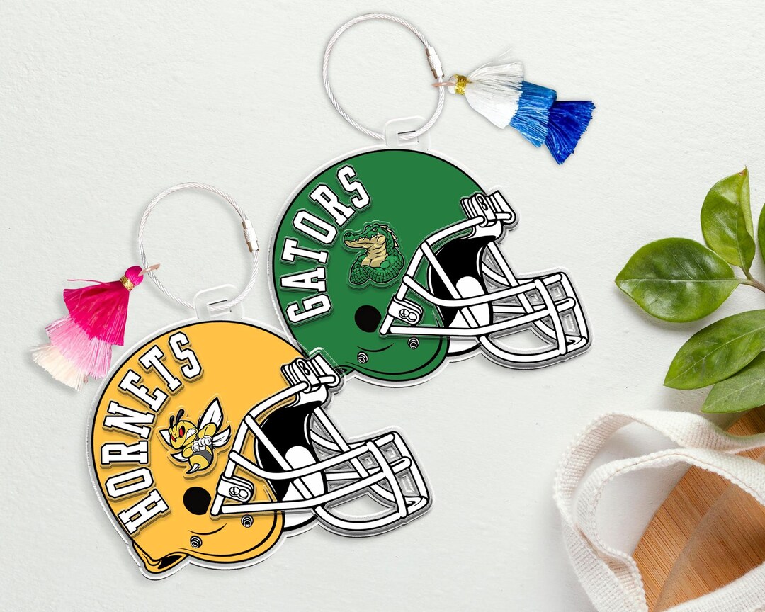 Custom Football Name Tag, Sport Bag Tag, Personalized Team Mascot Tag ...