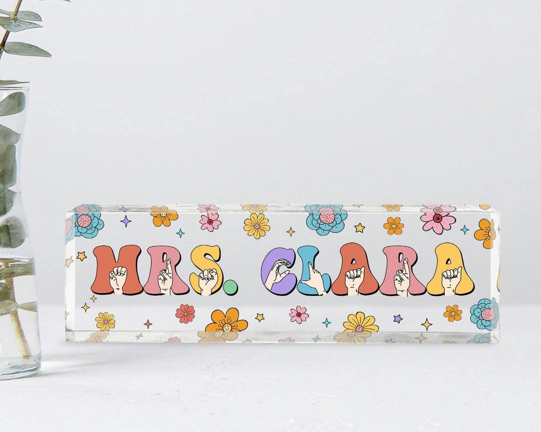 Custom ASL American Sign Language Desk Sign, Deaf Community, ASL Sign ...