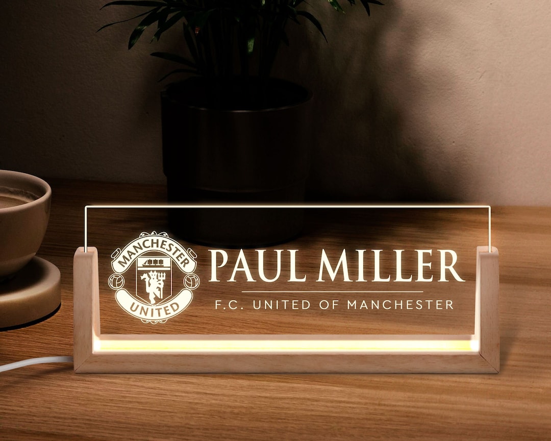 Personalized Light up Office Desk Plaque, Custom Logo Desk Decor ...