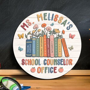 3D School Counselor Office Decor, Custom Name Hanger Sign for ...