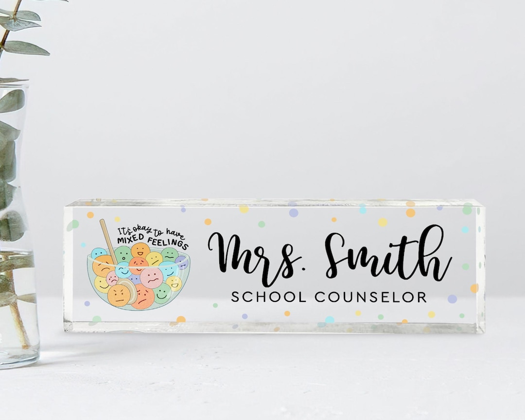 Custom School Counselor Desk Name Plate, School Counselor Gift, It's Ok ...