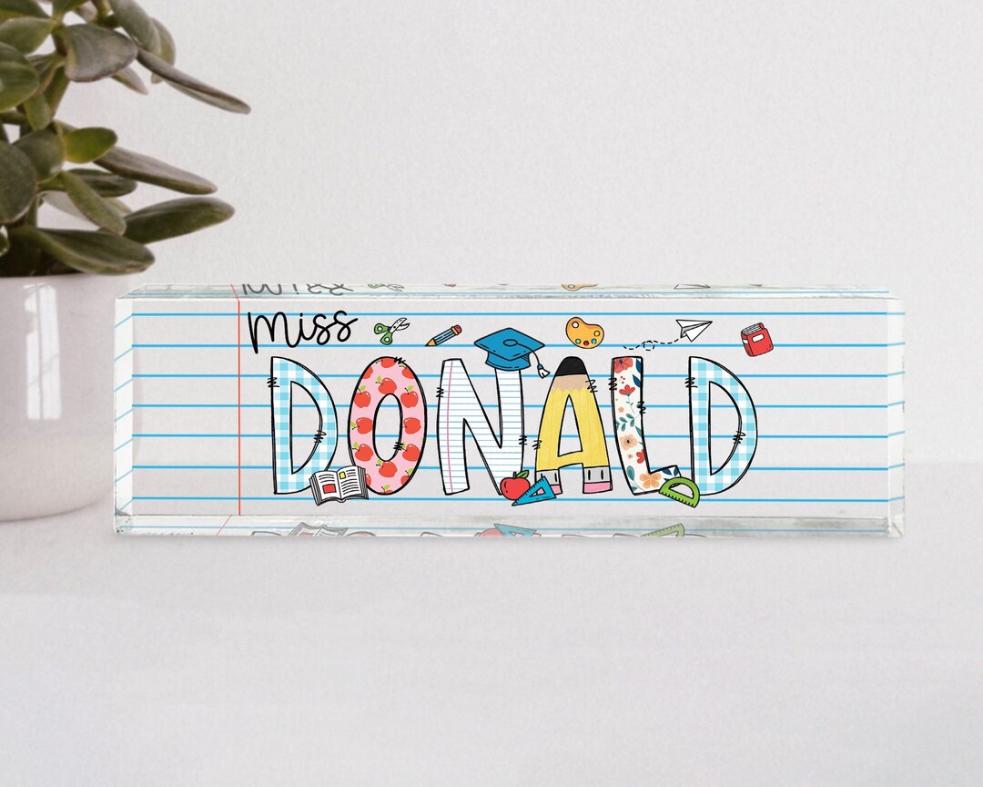 Personalized Desk Name Plate for Teacher, Teacher Gifts, Custom Teacher ...