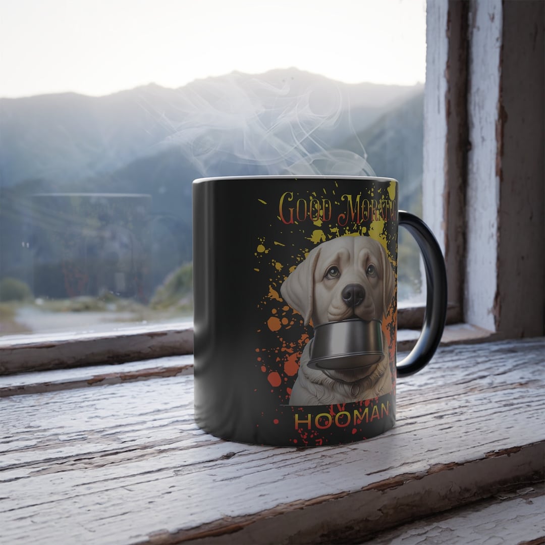 Good Morning HOOMAN Color Morphing Mug, Heat Activated Coffee Mug ...