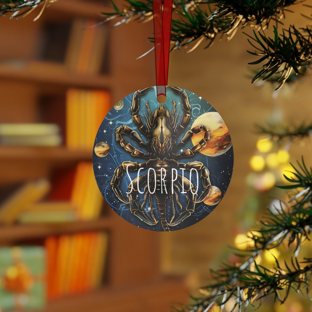Scorpio Zodiac Metal Ornament Zodiac Symbol Tree Art Scorpio - Etsy