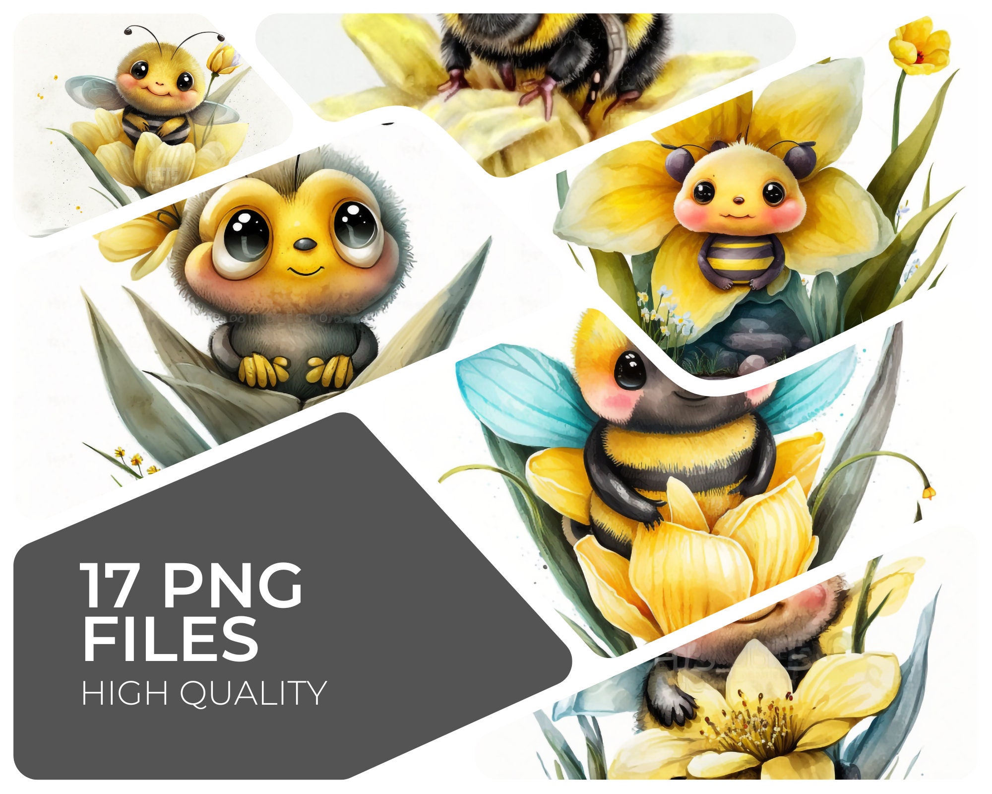 Watercolor Honey Bee Clipart, Spring Garden Bee and Honey Drips Clip ...